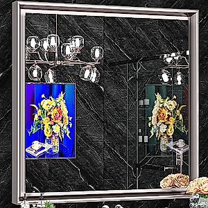 Vosuja36x36 Inch Bathroom Mirrors for Wall, Metal Framed Wall Mirrors with Non-Rusting Aluminum Alloy Metal Frame,Tempered Glass, Rectangle Wall Mounted Mirror (Horizontal/Vertical),Rose Gold