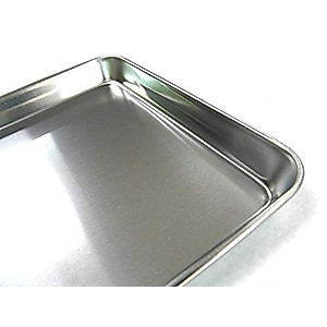 Rectangle Stainless Steel Small Tray 2pcs/set (5.3" x 7.3"x 0.8"), Kitchen Organizer, Bathroom Trays, Little Jewelry Tray Bathroom Tray, Brilliant Quality, Made in Japan