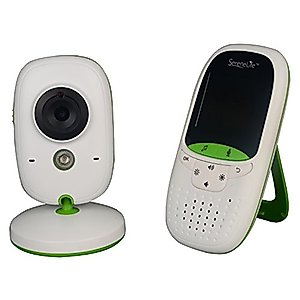 SereneLife Video Baby Monitor Dual System w/ Temperature Thermometer Sleep Camera, Dedicated 2” Digital Color Screen Rechargeable Battery, Audio Speaker and Portable Mobile Clip - SLBCAM10,White