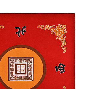 Sanvo Universal Mahjong/Paigow/Poker/Dominos/Game Table Cover,Slip Resistant Mat(Red) 31.5" x 31.5"(80cm x 80cm)