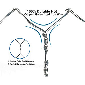 UWIOFF Chicken Wire Fencing Mesh, 16.9 Inch x 36.1 Feet Metal Chicken Wire Fence, 0.6 Inch Galvanized Hexagonal Poultry Netting Garden Fence Animal Barrier Floral Chicken Wire for Crafts Garden Rabbit