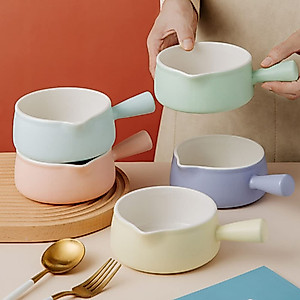 Hemoton Braising Pan with Lid Butter Pot Mini Butter Coffee Heater Korean Pots for Cooking Casserole Pot Stew Coffee Warmer Miniature Food Pink Milk Ceramics Baby Kitchenware