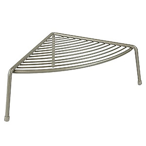 Spectrum Diversified Euro Corner Cabinet & Bathroom, Sturdy Steel Kitchen Shelf for Modern Storage, Kitchen & Bathroom Sink Organizer, Satin Nickel