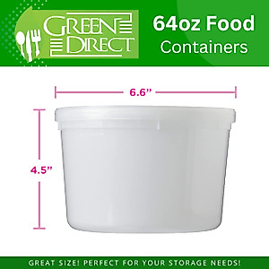 Green Direct 64 oz. Food Storage Containers with Lids Microwave Safe Pack of 8