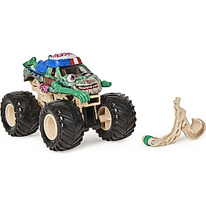 Monster Jam 2021 Spin Master 1:64 Diecast Monster Truck with Wheelie Bar: Bone Yard Trucks Biker Zombie