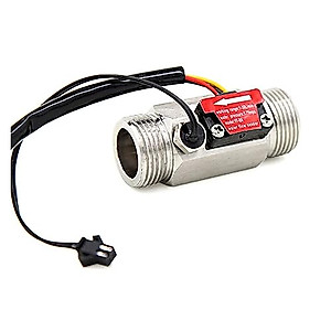 XAXAX Water Flow Meter, Water Flow Sensor Hall Stainless Steel Meter with 6-Point External Ribbon Temperature Detection G3/4 Interface B6,Gallon, QTS, PTS, L, m³