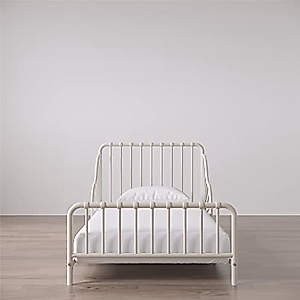 Little Seeds Quinn Whimsical Metal Toddler Bed, White