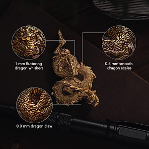 COPPERTIST.WU Dragon Pendant Necklace for Men丨Cool Gothic Punk Brass Dragon Head Animal Charm