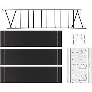 BATHWA 3 Tier Floating Shelves Metal Brackets Wall Mounted Shelves for Living Room Bedroom Office Kitchen Decor Hanging Shelf, Black
