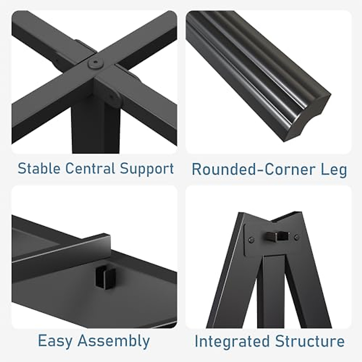 Woozuro California King Bed Frame with Headboard, 14 Inch Heavy Duty Metal Platform Bed Frames No Box Spring Needed, Round-Corner Leg Design Mattress Foundation, Easy Assembly, Noise Free, Black