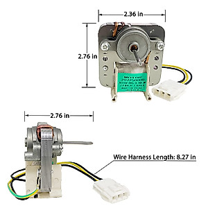Virego 297250000 297309000 Refrigerator Evaporator Fan Motor, Fan Motor with Wiring Harness, Compatible with Frigidaire Refrigerator, Replaces 216934100 216914200, Easy to Install, One Year Warranty