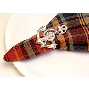 Alpha Living Home Christmas Decoration Silver Napkin Rings Set of 12, Thanksgiving Napkin Holders, Napkin Rings Bulk for Fall, Christmas, Party Decoration, Dinning Table, Everyday, Family Gatherings