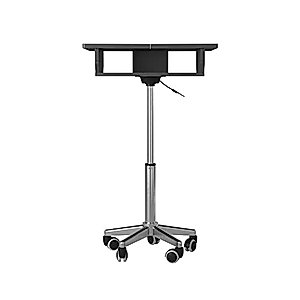 Techni Mobili RTA-B006-GPH06 Folding Cart with Storage, Laptop Stand with Height Adjustable, Non Marking Caster Wheels, Graphite