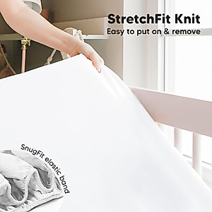 2-Pack Crib Sheets for Boys, Girls - Viscose Derived from Bamboo Fitted Crib Sheet, Baby Crib Sheets Neutral, Crib Mattress Sheet, Toddler Bed Sheets, Baby Sheets for Crib Fitted Sheets (Soft White)