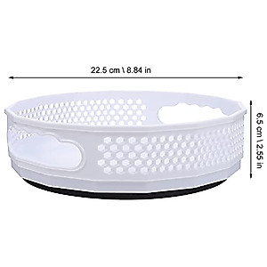 Hemoton Kitchen Rotating Storage Tray Turntable Spice Rack Holder Lazy Susan Turntable Organizer for Kitchen Cabinet Pantry White