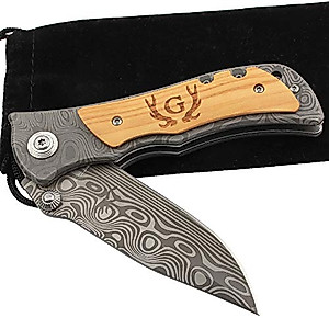 Fanfoobi Engraved Tactical Pocket Knife with Letter G (from Alphabet 26 A-Z), Boyfriend Gifts, Husband Gift, Birthday Gifts for Men, Valentines Day Gifts For Men