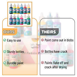 Mr. Pen- 3D Fabric Paint Set, 12 Colors, 0.67 oz, Puffy Paint for Fabric, 3D Paint, Puff Paint for Clothing, T-Shirt Paint, Puffy Paint for Crafts, Puffy Fabric Paint, Fabric Paint for Clothes