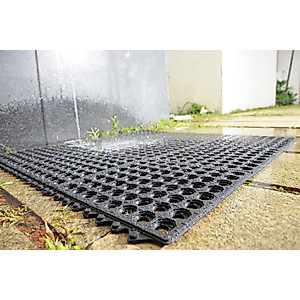 IRONGATE - Anti-Fatigue Drainage Mats - 4 Pack - Rubber - Rugged Sturdy Heavy Duty Commercial Grade - Non Slip Outdoor Indoor Skid Resistant -Restaurant Floor Tile Drain Pool Balcony Yard- 3' x 3'