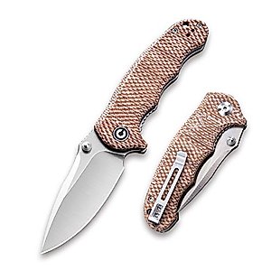 CIVIVI Hooligan Small Pocket Knife - Folding Knife with 2.98” D2 Blade Micarta Handles,Hunting Outdoor Knife with Reversible Clip for men C913C (Snakeskin)