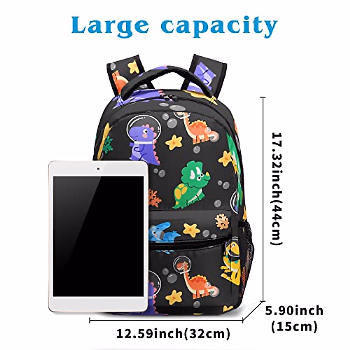 Dacawin Cute Dinosaurs Backpack Ocean Theme Cartoon Animals Backpacks Dino Starfish Corals Casual Daypack Lightweight Durable Elementary School Bags for Toddler Kids Boys Girls