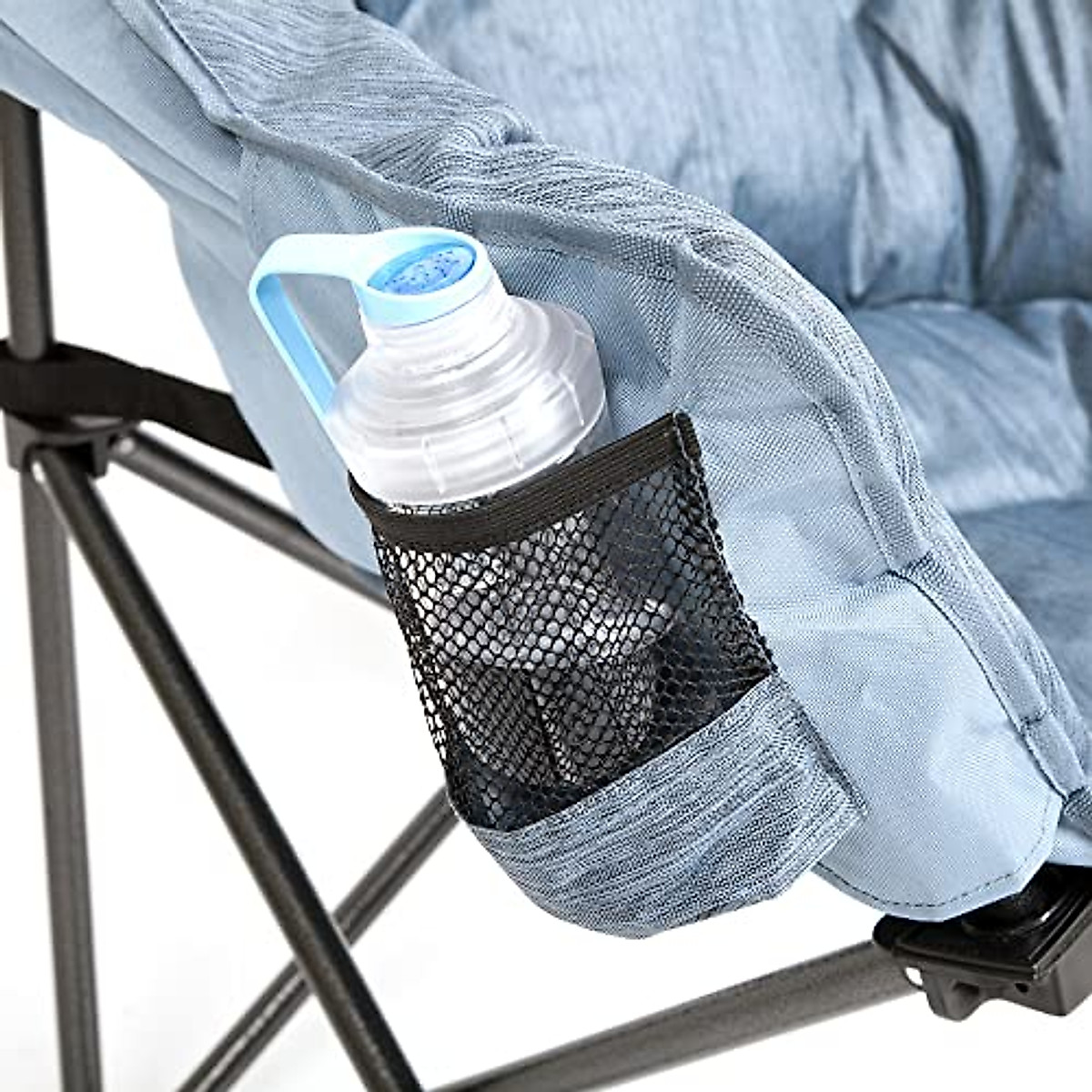 MacSports Heated Cushion Folding Lounge Patio Club Camping, Picnic, Outdoor Activities | Battery NOT Included Chair, Teal