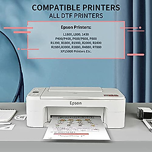 Welacer DTF Ink Premium 6x100ml Heat Transfer Ink Conversion Kit Refill for Epson L1800, R2400, L800, 1430, P400,P800,R2000,XP-15000 All DTF Printers,for DTF Film(White Cyan Magenta Yellow Black)