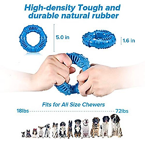 Feeko Dog Chew Toys for Aggressive Chewers Large Breed, Non-Toxic Natural Rubber Indestructible Dog Toys, Tough Durable Puppy Chew Toy for Medium Large Dogs - Fun to Chew, Chase and Fetch(Blue)