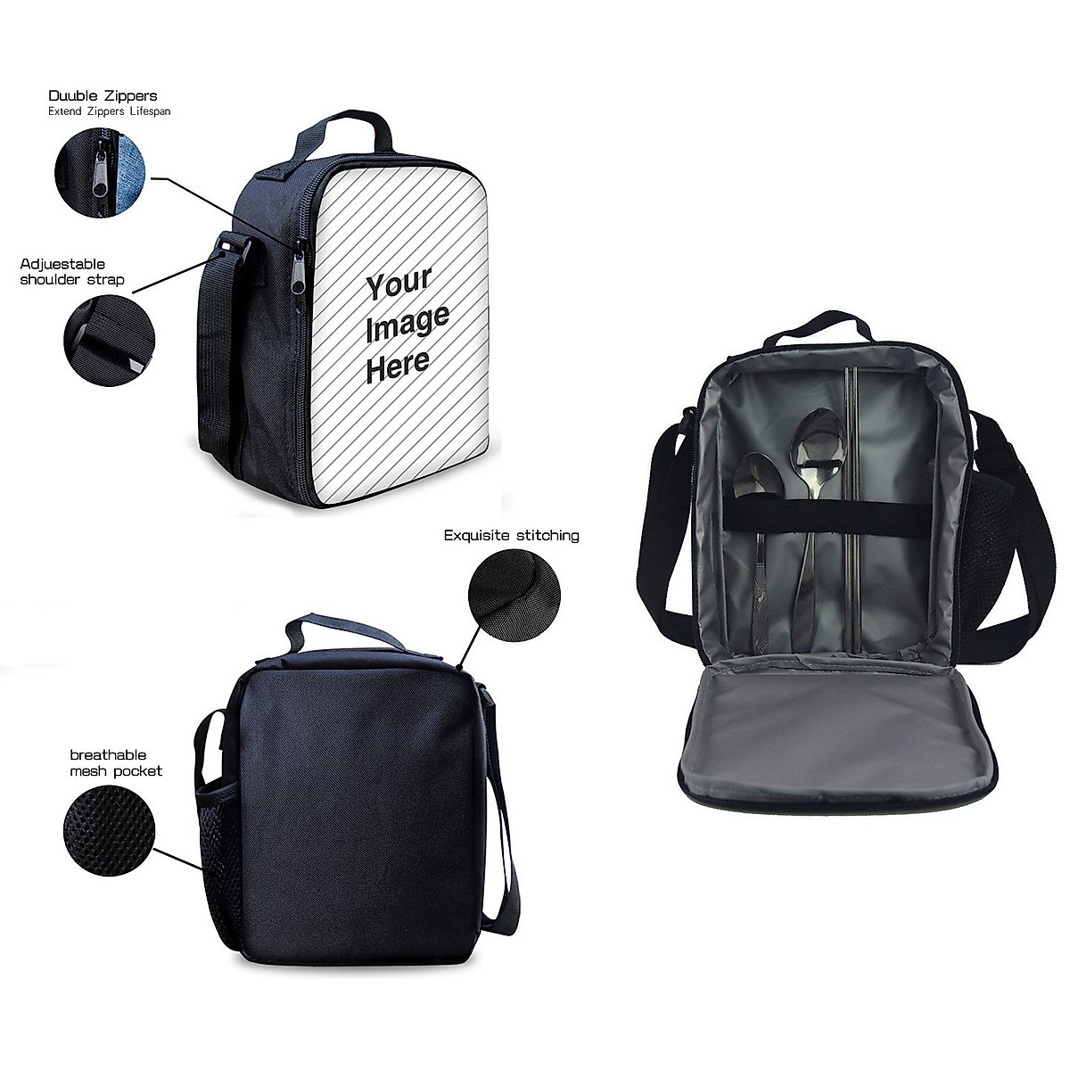 Howilath 3 PCS Dreamcatcher Canvas Daypack Casual School Bag for Girls, Kids 17 Inch Backpack Set Teen Boys Shoulder School Bags Insulated Lunchbox with Pencil Case