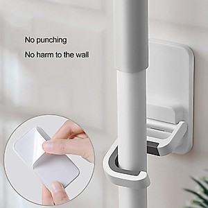 4/6/8PCS Peel and Stick Mop & Broom Holders, Mop and Broom Wall Holder Peel and Stick, Broom And Mop Organizer Wall Hanging, Broom Holder Wall Mount Self Adhesive, Broom Closet Organizer Hooks (4PCS)