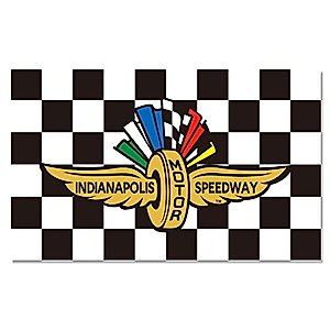Indianapolis Motor Speedway Flag Banner 3 ft x 5 ft Polyester 2 Brass Grommets Vivid Color HD Printing Indoor Outdoor Room Man Cave Decoration