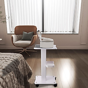 Cozyel Beauty Rolling Trolley Cart Equipment Mobile Salon Spa Service Instrument Hairdressing Storage Tray Iron Frame White