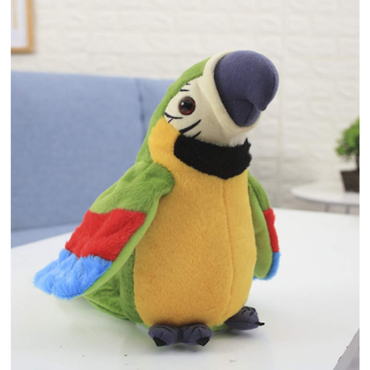 Talking Parrot Speaking Parrot Record Repeats Toy Talking Stuffed Animal Waving Wings Interactive Plush Toy Kid Birthday Gift