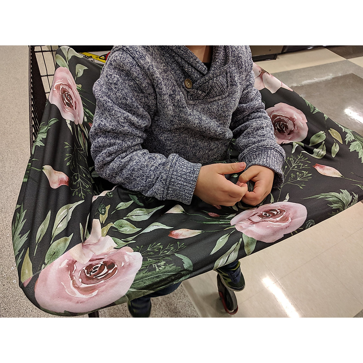 Pobi Baby Car Seat Covers and Nursing Cover - Soft and Stretchy Floral Pattern (Charm)