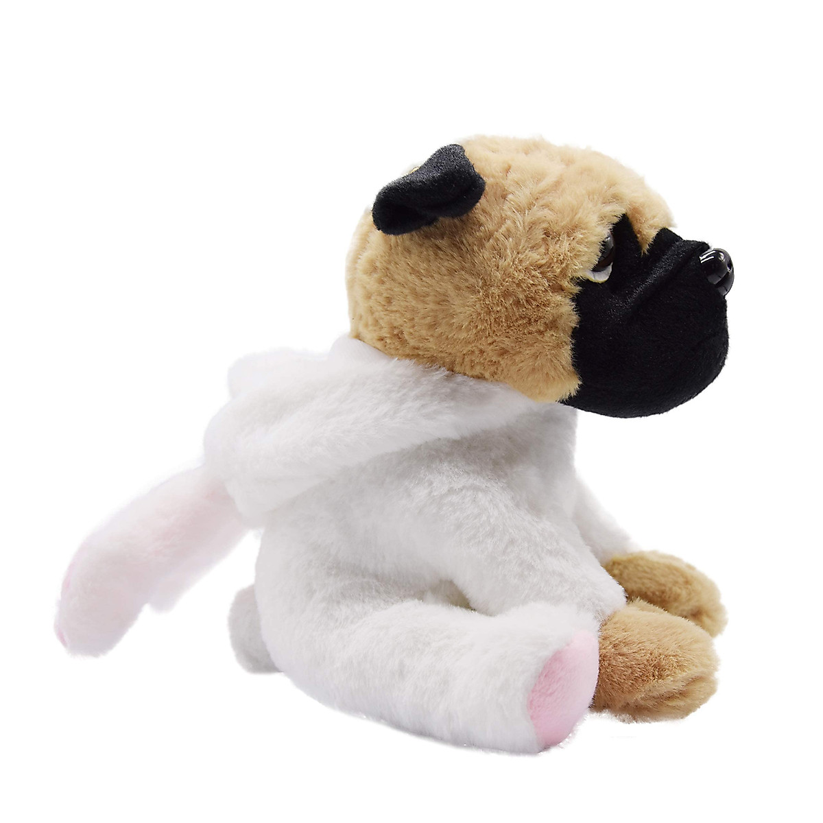 BABOLI Cuddly Pug Stuffed Animals Soft Toys with Adorable Bunny Costumes Super Cute Puppy Dog Plush Animal for Easter Day Gifts or Kids Birthday Party Supplies 10 Inches
