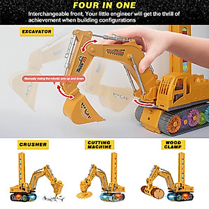 Scientree Domino Engineering Vehicle Set, 120PCS Automatic Domino Laying Train Toy with Lights & Sounds for Kids Age 3+