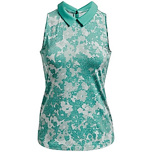 Under Armour Women's Zinger Rise Sleeveless Golf Polo, Neptune (369)/Metallic Silver, Large