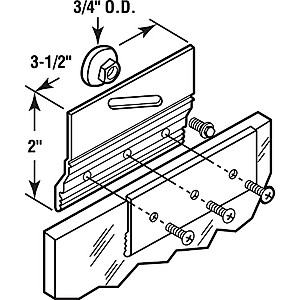 Prime-Line M 6053 Frameless Shower Door Top Bracket Roller Assembly, 3/4 In. Round Plastic Wheel, Ball Bearings, Extruded Aluminum, Bright Finish (2 Pack)