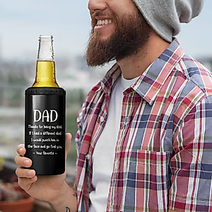 SANDJEST 4-in-1 Dad Tumbler Gifts for Dad from Daughter Son - 12oz Thank You for Being My Dad Can Cooler Tumblers Cup - Stainless Steel Insulated Cans Coozie Mug Christmas, Birthday, Father's Day Gift