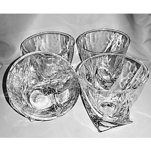 Twist Style Heavy Whiskey Glasses, 10 oz Each, Set of 4 for Bourbon, Cocktails, Old Fashions Drinks
