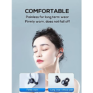 Wireless Ear-Clip Bone Conduction Headphones Bluetooth 5.3, Open Ear Clip on Earbuds,Waterproof Painless Mini Sport Earring Earphone, HiFi Quality/Long Battery Life