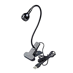 Liyafy Clamp Desk Lamp Clip on Reading Light 3000-6500K Adjustable Color Temperature 4 Illumination Modes(Black)