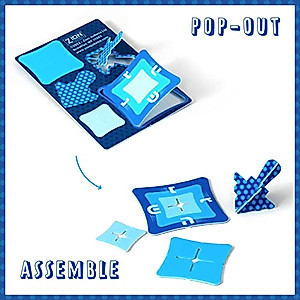 Zion Judaica Ltd Set of 45 Dripless Hanukkah Candles Spiral Candle Includes a DIY Dreidel, Prayer Card, Standard Size Menorah Candles for Eight Nights of Chanukah, Multi Tone Blue and White Ombre