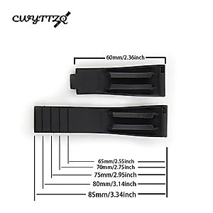 CWYTTZQ 20mm rubber watch strap for Rolex men's watch accessories black and green water ghost outdoor sports silicone strap wristband watchbands (Black gold buckle)