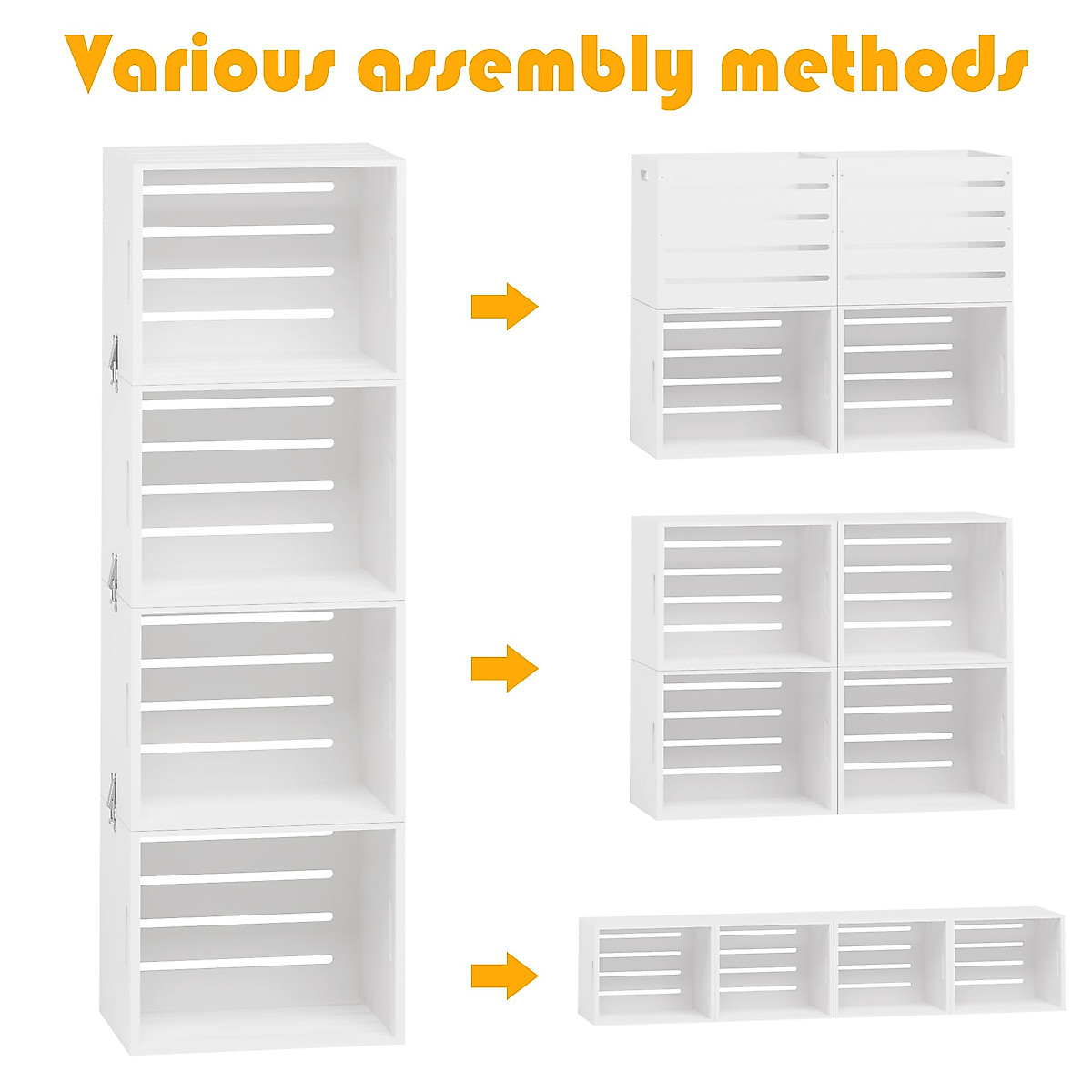 Timy 4-Tier Adjustable Kids Bookshelf Wood Book Storage Toy Storage Organizer Practical Book Storage Rack for Bedrooms Study Rooms Playrooms