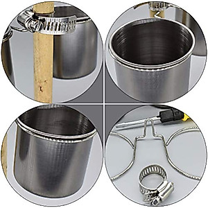 POPETPOP Bird Water Dispenser Bird Feeding Cups, Parrot Food Bowl Clamp Holder Coop Cup, 1 Set Dish Stainless Steel Bird Bowls Parrot Feeders Water Cage Bird Water Dispenser Parakeet