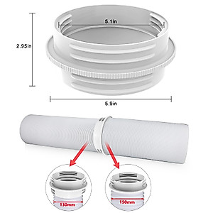 Portable Air Conditioner Hose Connector for Both 5.1"/5.9" Exhasut Vent Hoses with Clockwise & Counter Clockwise Threads, Universal Mobile AC Unit Vent Hose Coupler Coupling Extension