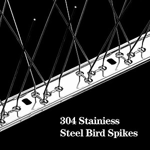 Yerdos Durable All Stainless Steel Bird Spikes Kit - Metal Bird Deterrent Device for Deterring Pigeons, Crows, Woodpeckers(3 Pack)