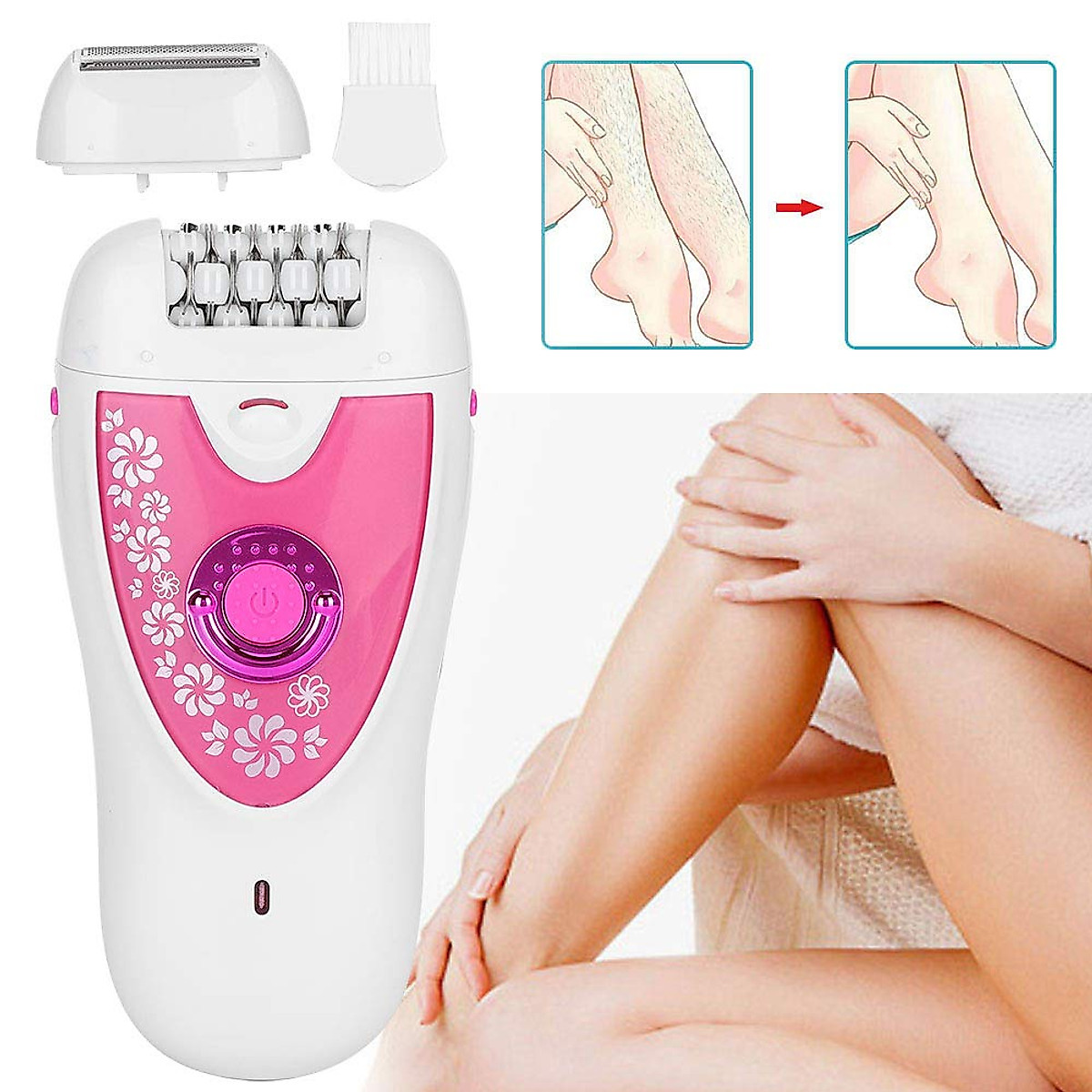 Electric Razors for Women, Womens Electric Shaver, , Razors for Women Sensitive Skin Bikini Legs Armpit Face Portable Female Hair Removal Machine Low Noise Hair Removal Tool
