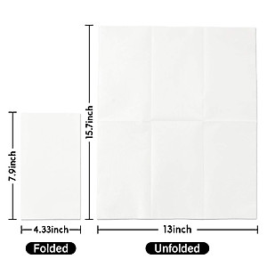 Vplus 400 Pack Premium Quality Guest Towels Disposable Dinner Napkins Soft, Absorbent, Party Napkins for Dinners or Catering Events，and Everyday Use (White, 400)