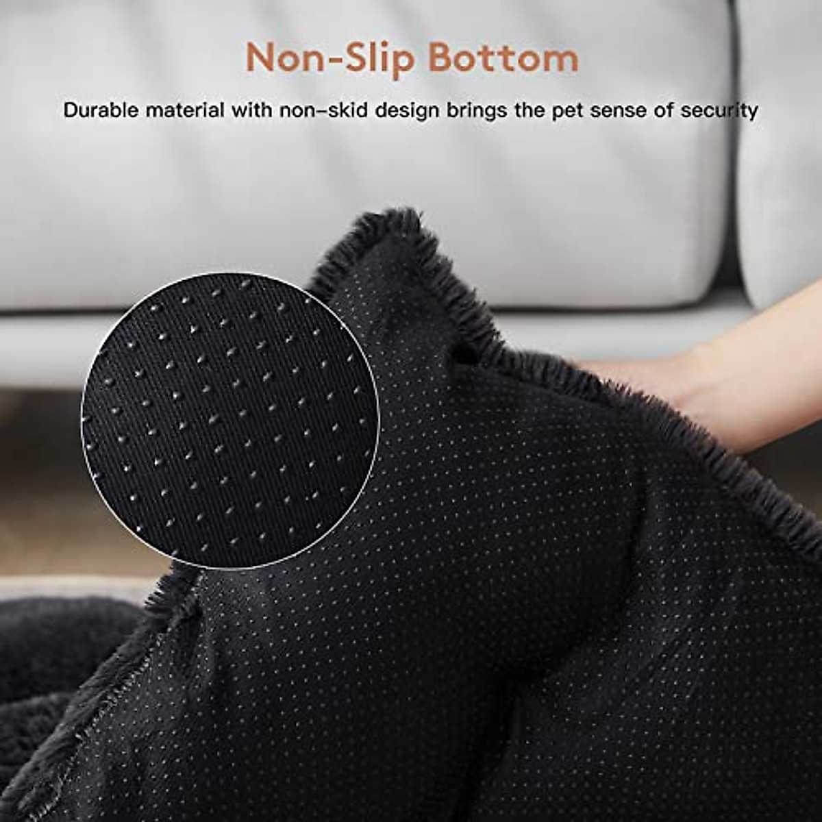 FURTIME Dog Bed Crate Pad Washable Dog Beds for Large Dogs Cats Deluxe Thick Plush Fluffy Kennel Crate Pad Comfy Pet Sleeping Mat Anti-Slip & Anti Anxiety Orthopedic Calming Bed